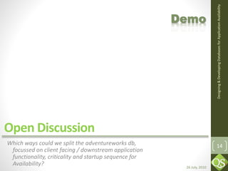 Designing and developing your database for application availability | PPT