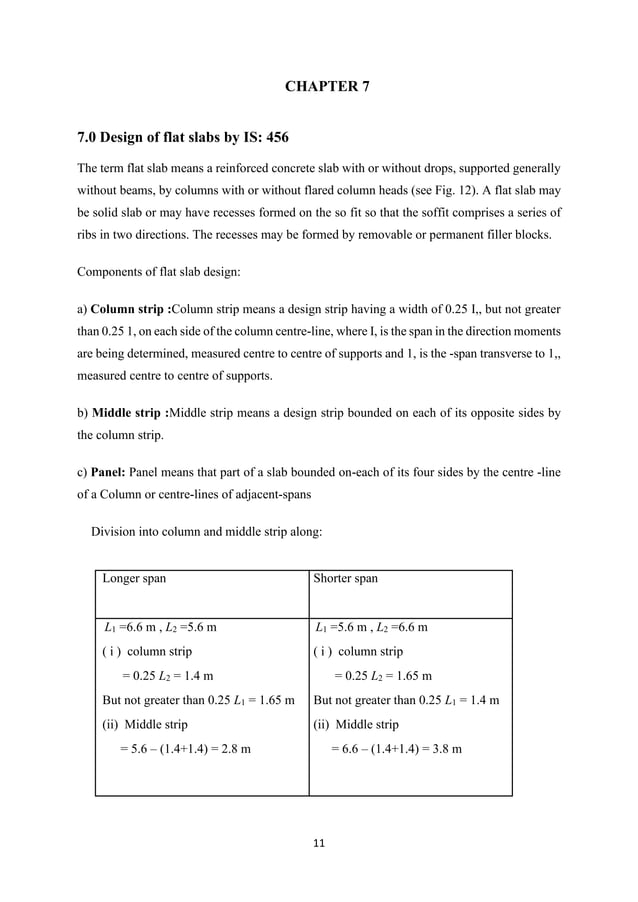 Designing and drawing of flat slab with the help of i.s code | PDF ...