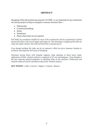 Designing and drawing of flat slab with the help of i.s code | PDF