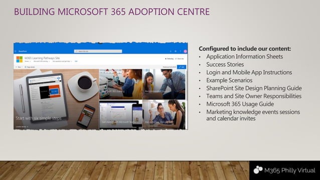 Designing and Implementing Microsoft 365 Adoption Centre - M365 Philly ...