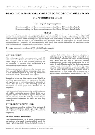 Designing and installation of low cost optimized wind monitoring system ...