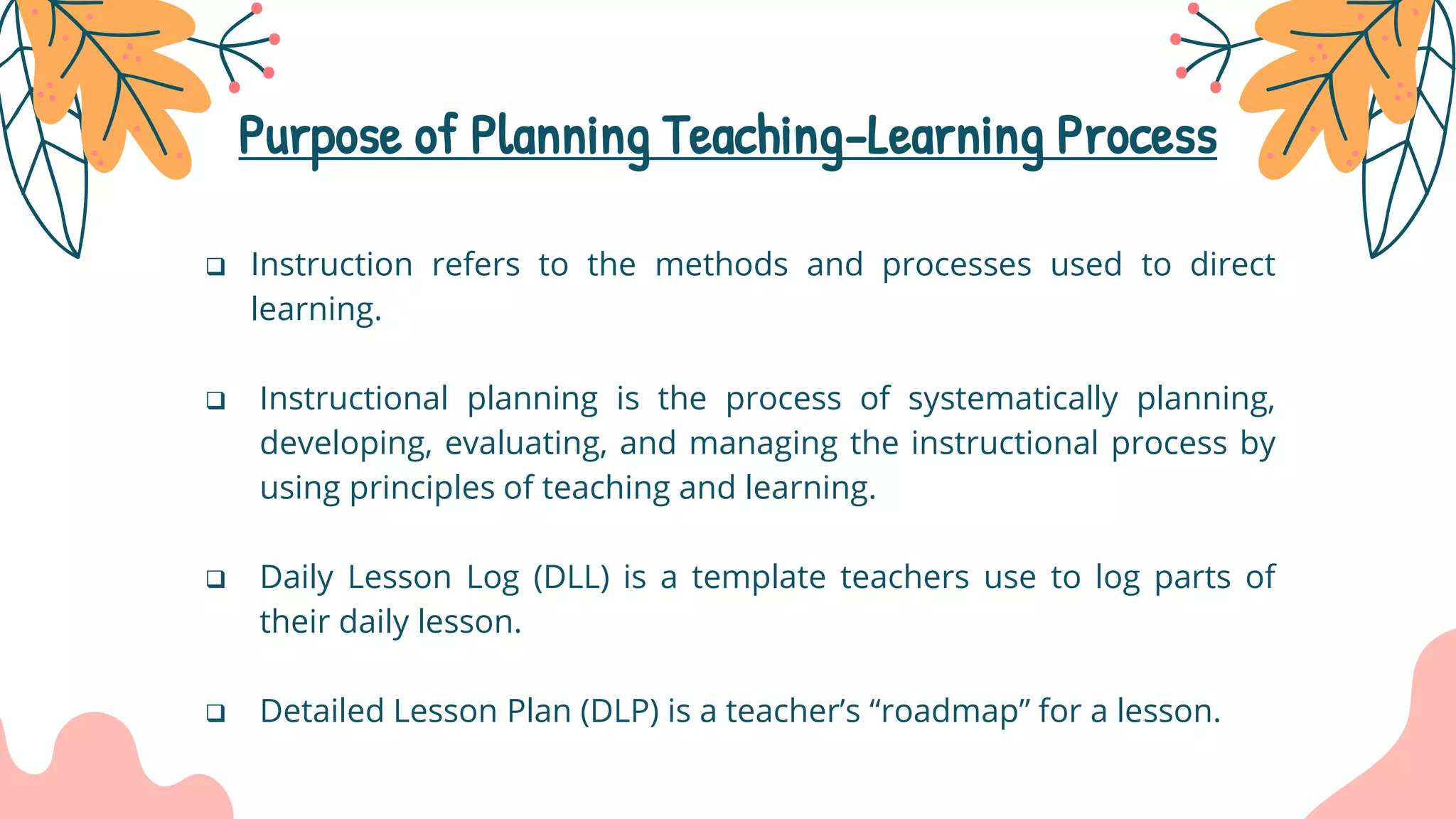 Designing and planning teaching and learning process | PPTX