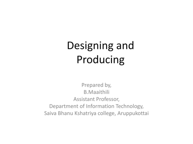 Designing And Producing Design Structure User Interface Ppt