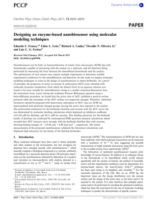 Designing an enzyme based nanobiosensor using molecular (2011) | PDF | Science