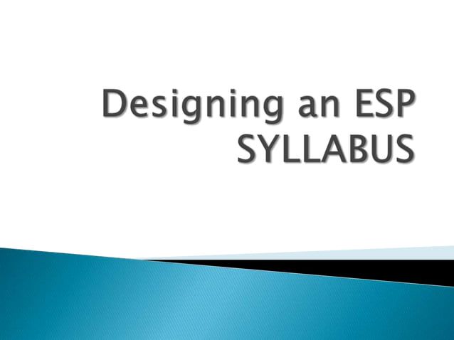 Designing an Esp Syllabus | PPTX