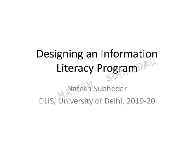 Designing an information literacy program: Basic Elements | PPTX ...