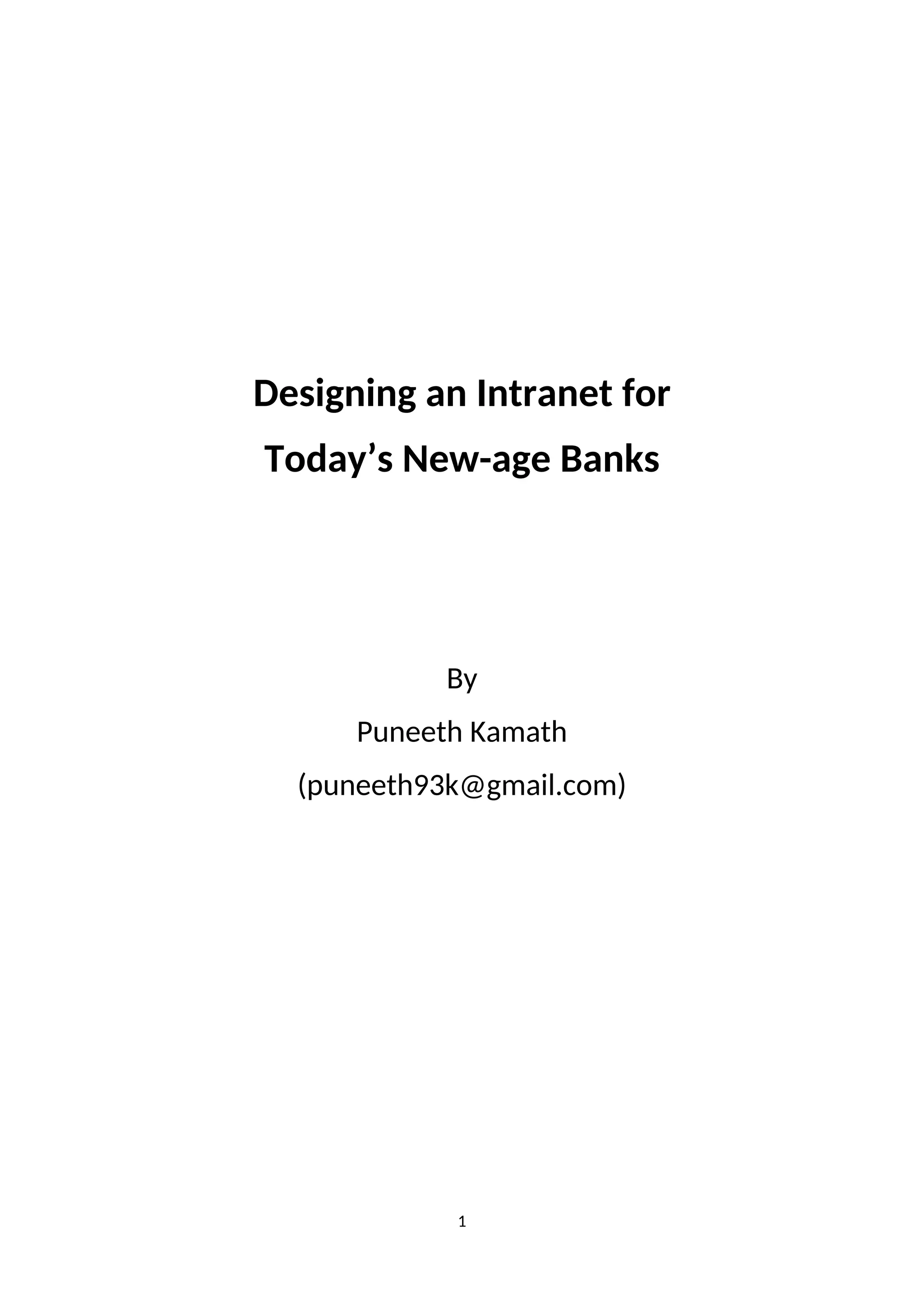 Designing an Intranet for a new-age bank | PDF