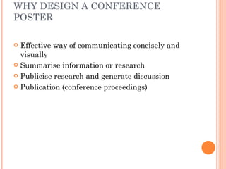 Designing a poster for conference display oct11 | PPT