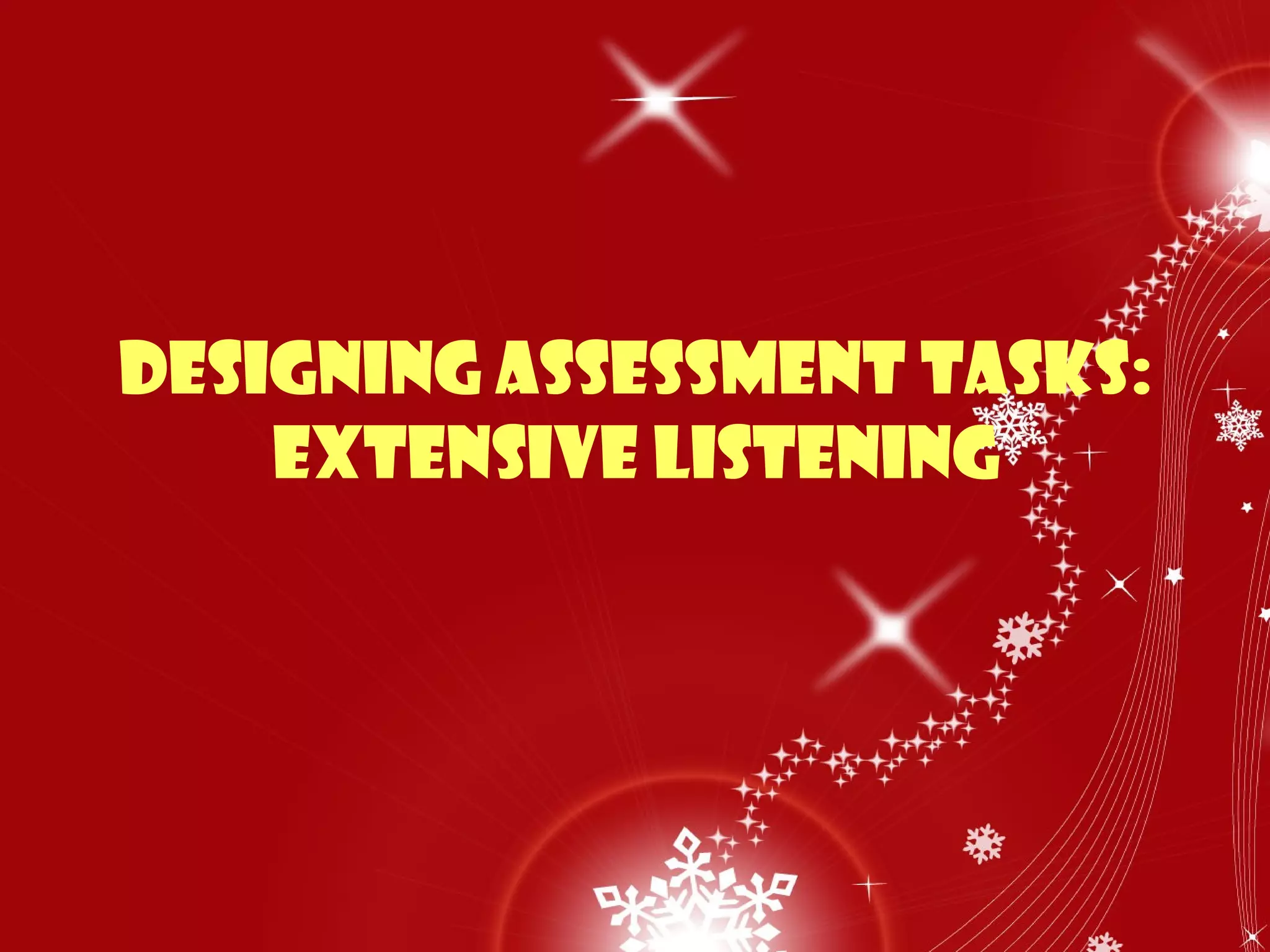 Designing assessment tasks | PPT