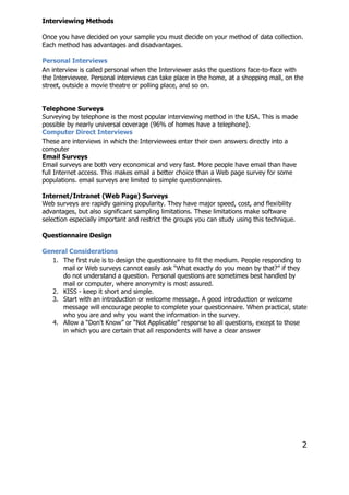 Designing a survey questionnaire | PDF