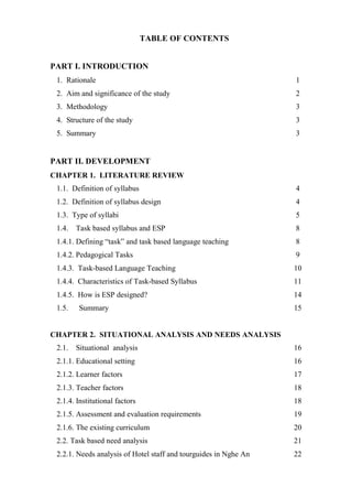 Designing a task - based English syllabus for students of tourism at ...