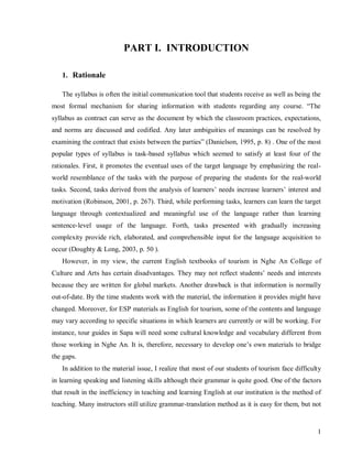 Designing a task - based English syllabus for students of tourism at ...