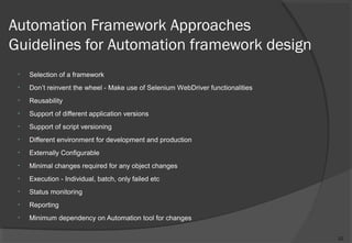 Designing a Test Automation Framework By Quontra solutions | PPT