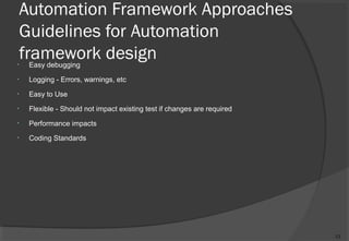 Designing a Test Automation Framework By Quontra solutions | PPT