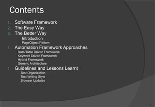 Designing a Test Automation Framework By Quontra solutions | PPT
