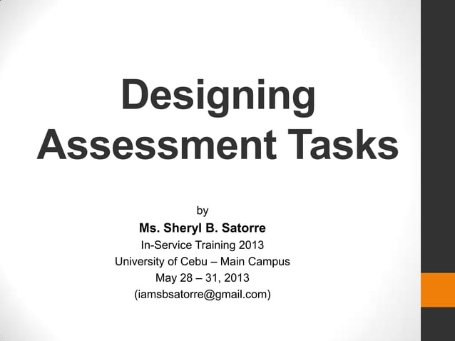 Designing Outcomes-based Education Assessment Tasks | PPTX ...