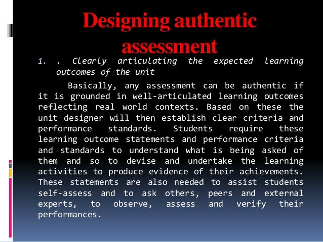 Designing Authentic Assessment