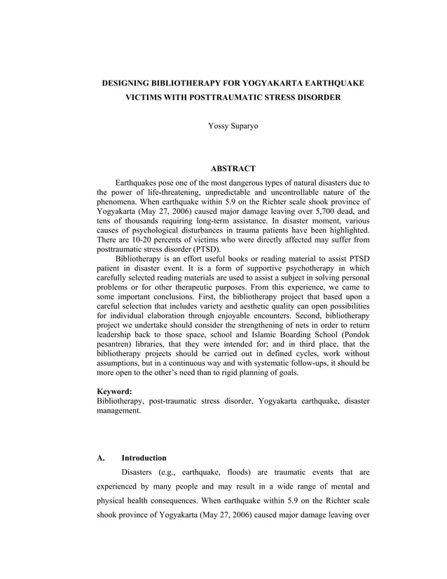 Designing Bibliotherapy for PTSD | PDF