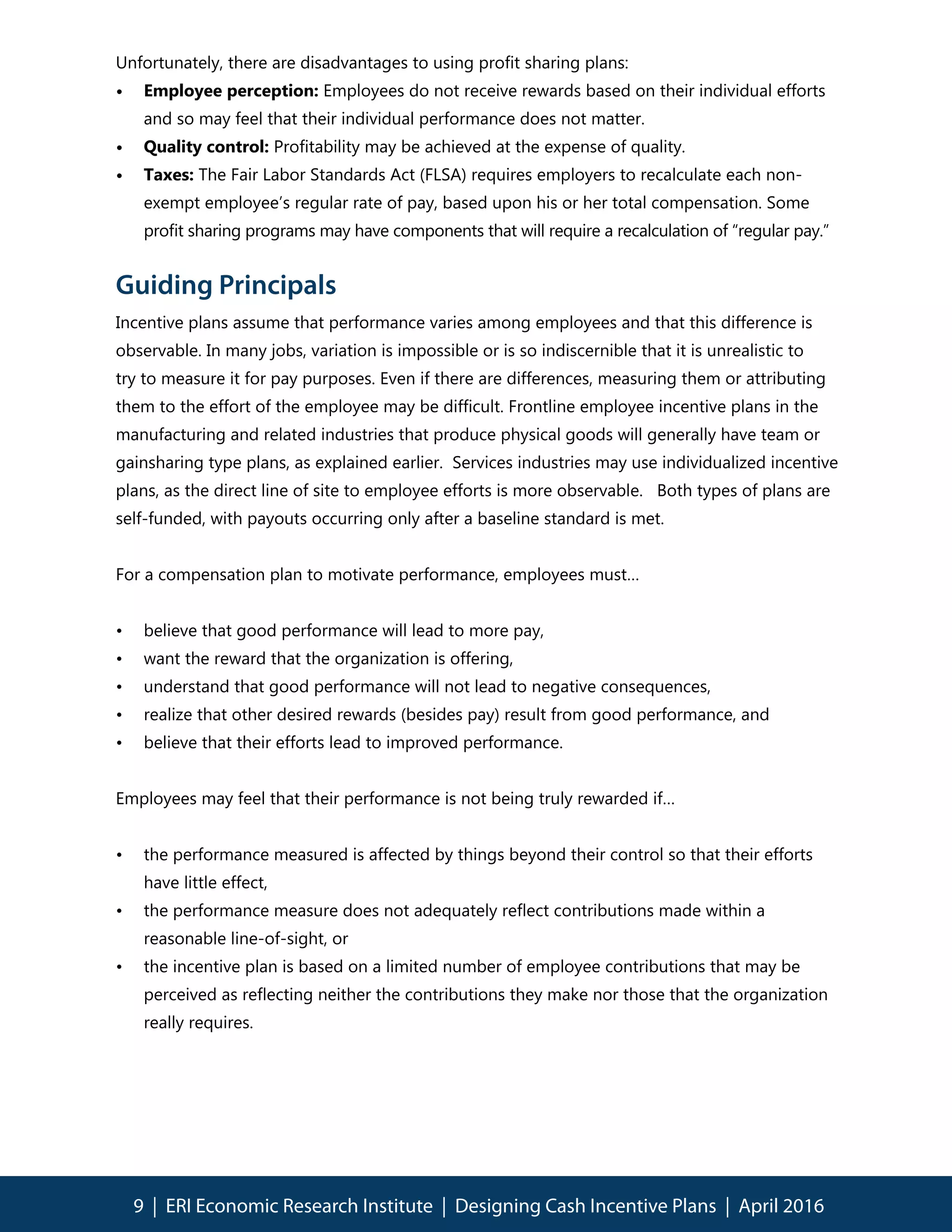 Designing Cash Incentive Plans | PDF