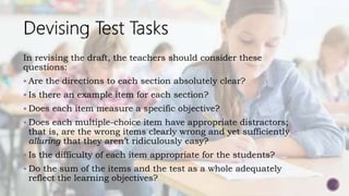 Designing classroom language test | PPTX | Standardized Testing ...