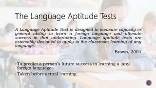 Designing classroom language test | PPTX | Standardized Testing ...
