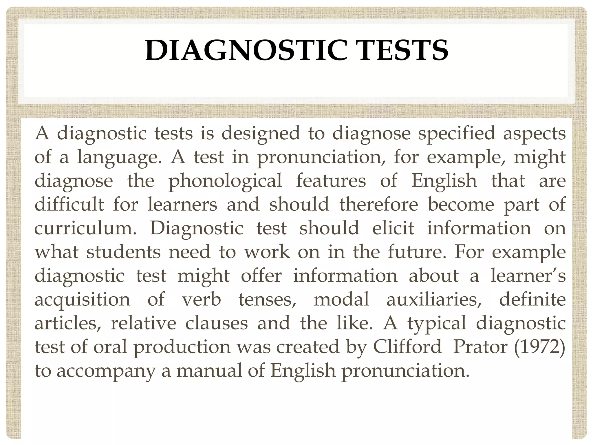 Designing classroom language tests | PPTX