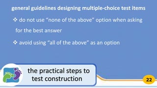 Designing classroom language tests | PPTX | Standardized Testing ...
