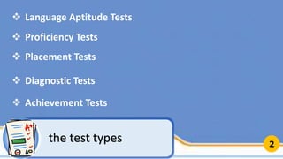 Designing classroom language tests | PPTX | Standardized Testing ...