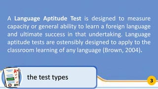 Designing classroom language tests | PPTX | Standardized Testing ...