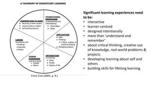 Designing courses for significant learning | PPT