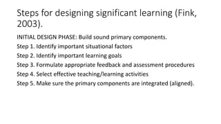 Designing courses for significant learning | PPT