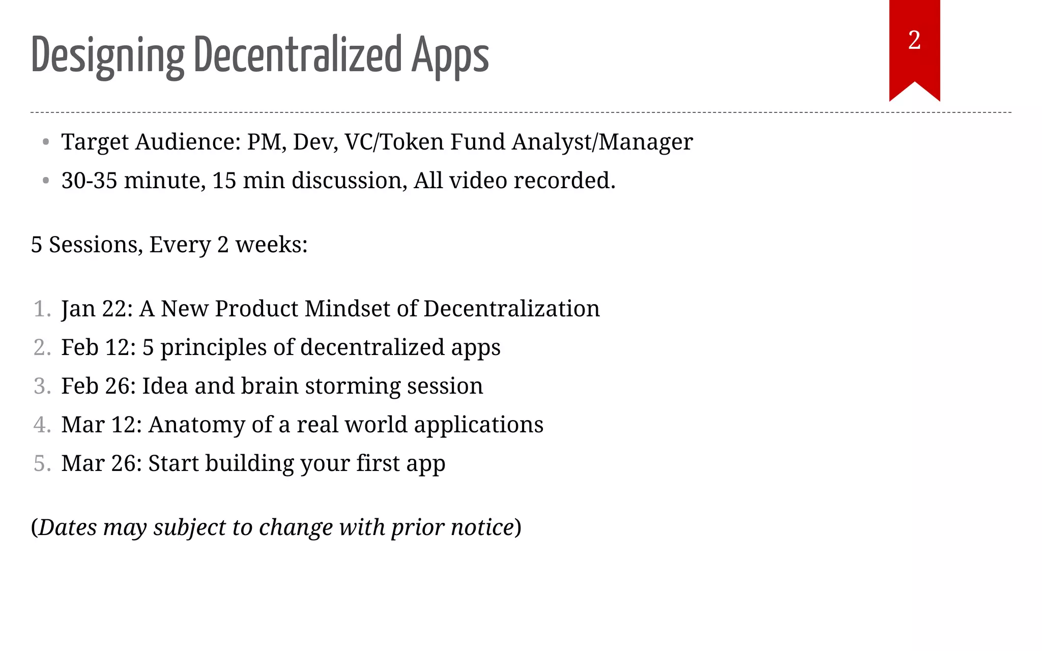 Designing Decentralized Applications (DApps) | PPT | Free Download