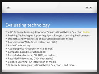 Tools for Designing Distance Learning Instruction | PPT | Web Conferencing | Computer Software ...