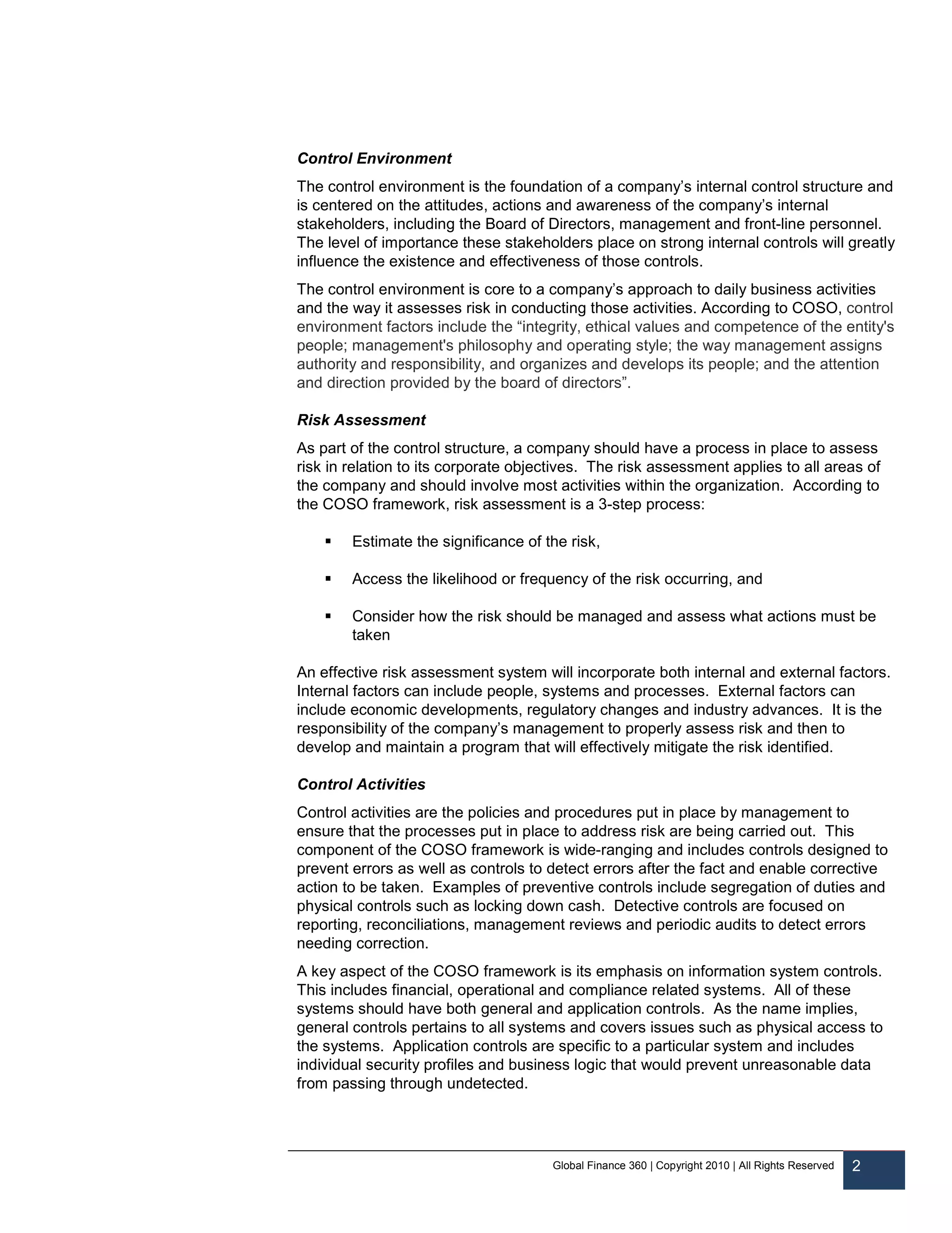 Designing Effective Financial Controls - Leveraging the Internal ...