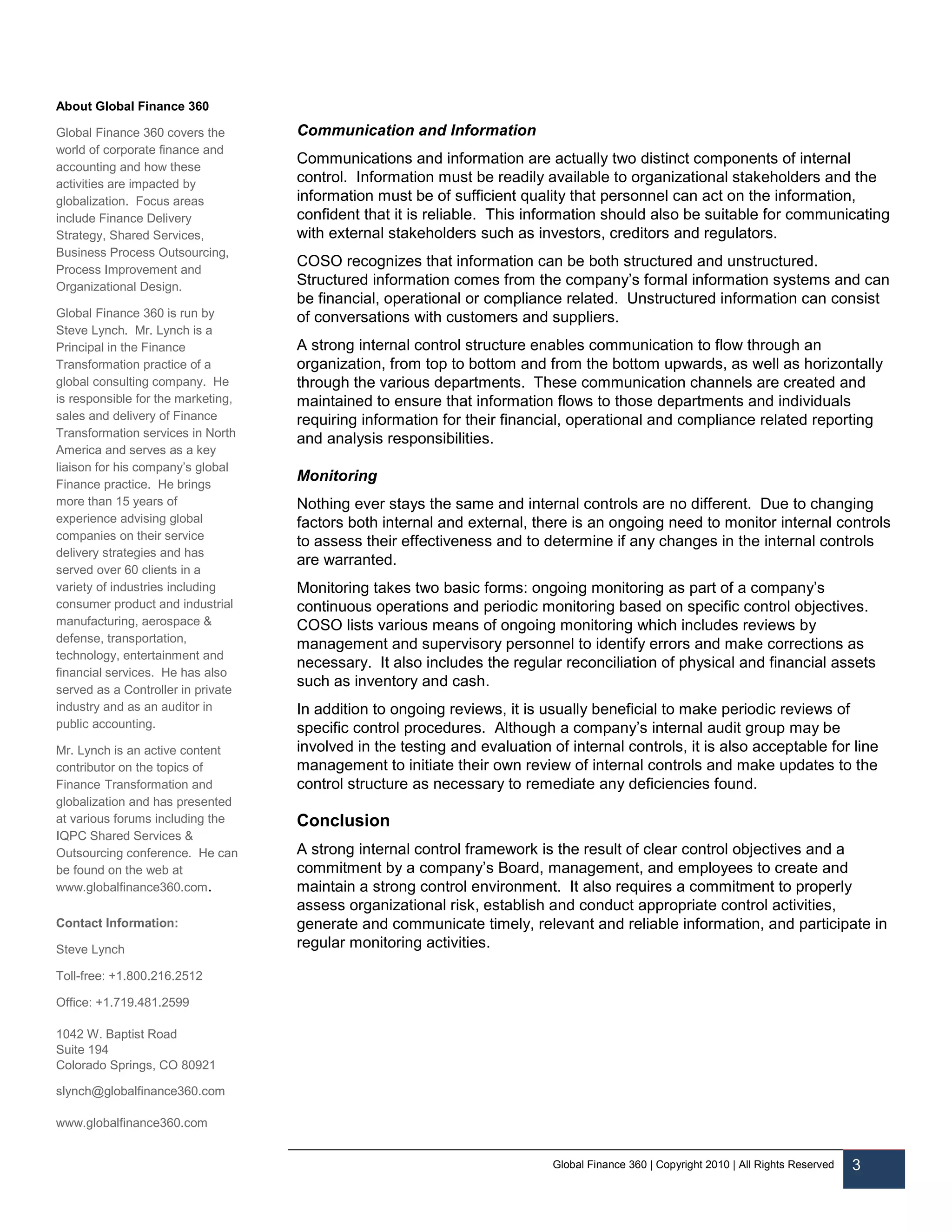 Designing Effective Financial Controls - Leveraging the Internal ...