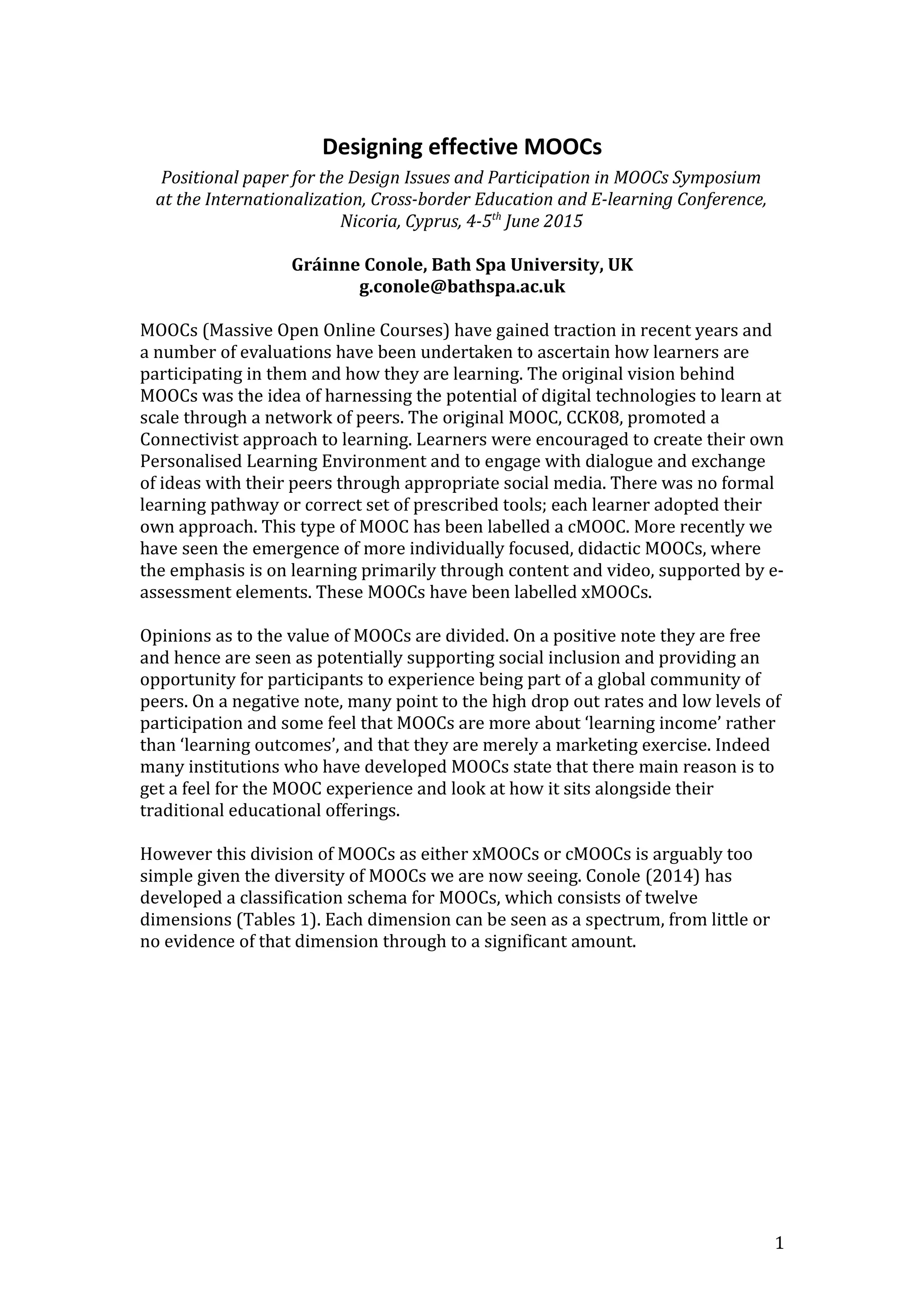 Designing effective moocs | PDF