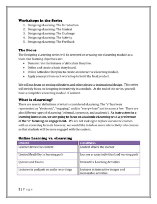 Designing eLearning Sample Workbook | PDF
