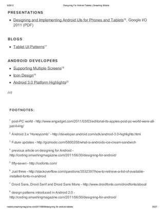 Designing for android tablets smashing mobile | PDF