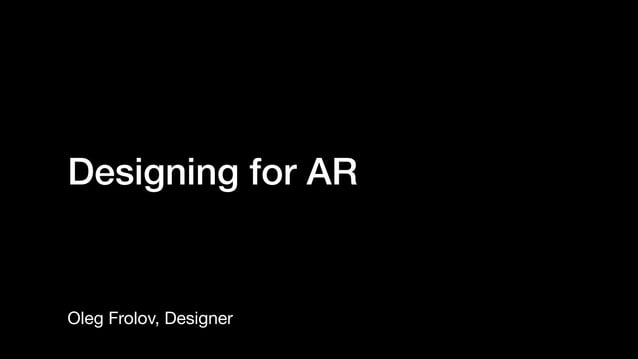 Designing for AR | PPT