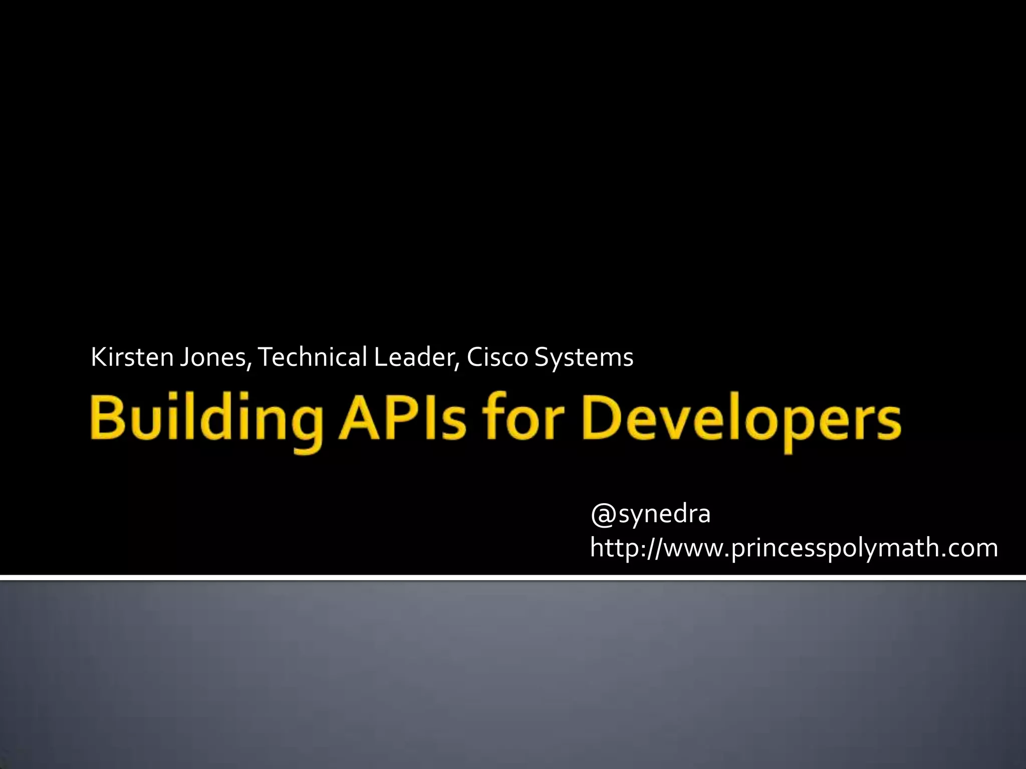 Designing for developers | PPT