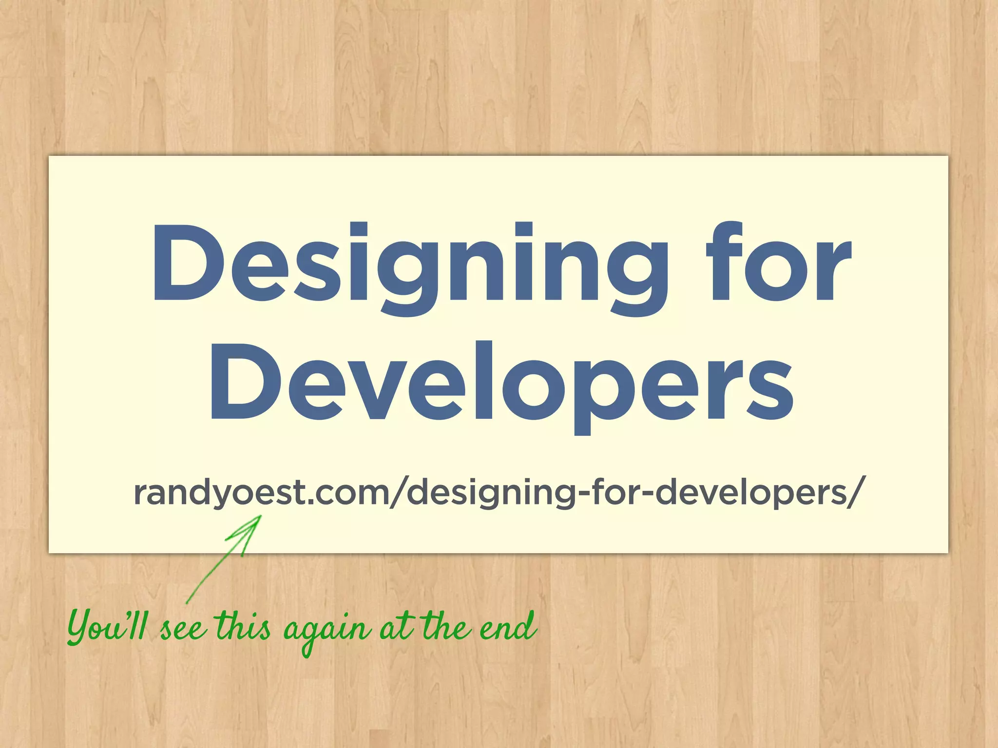Designing for developers | PDF | Web Design and HTML | Internet