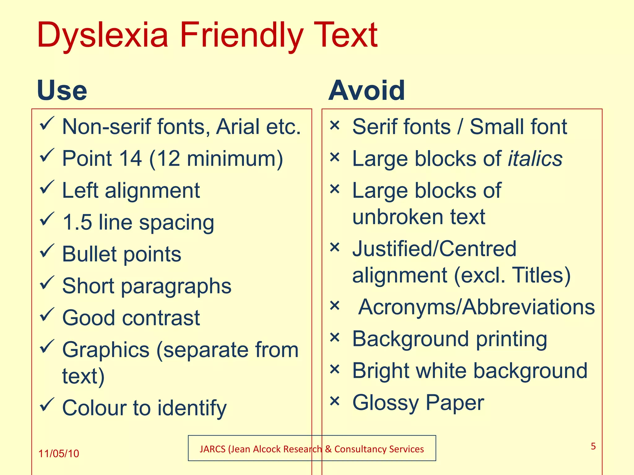 Designing For Dyslexia | PPT