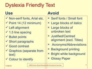 Designing For Dyslexia | PPT
