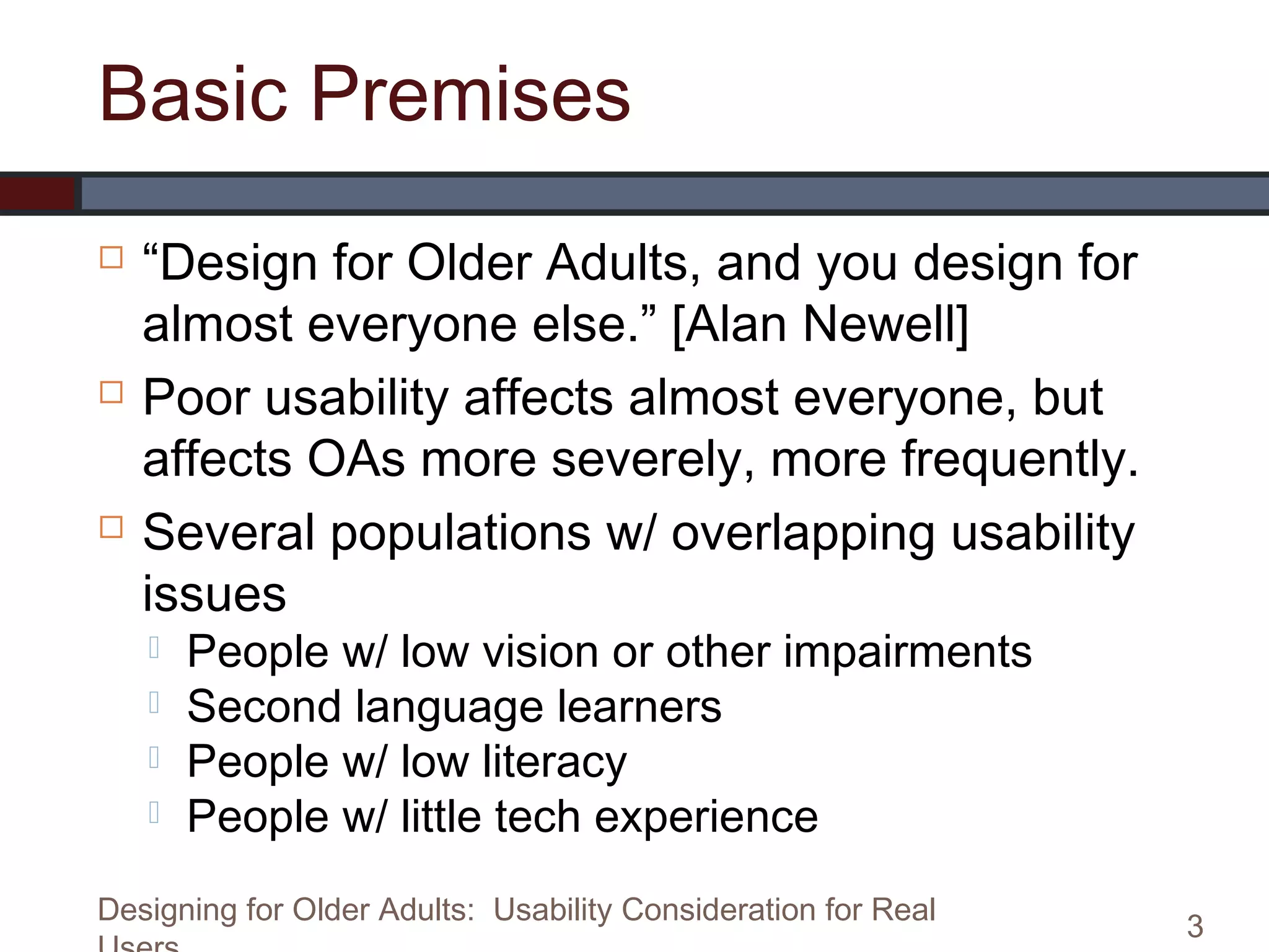 Designing for Older Adults: Usability Considerations for Real Users | PPT