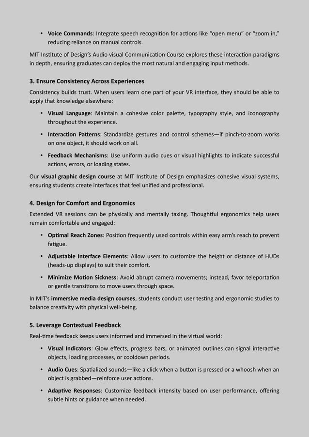 Designing for the Future Key Principles of Virtual Reality Interface ...