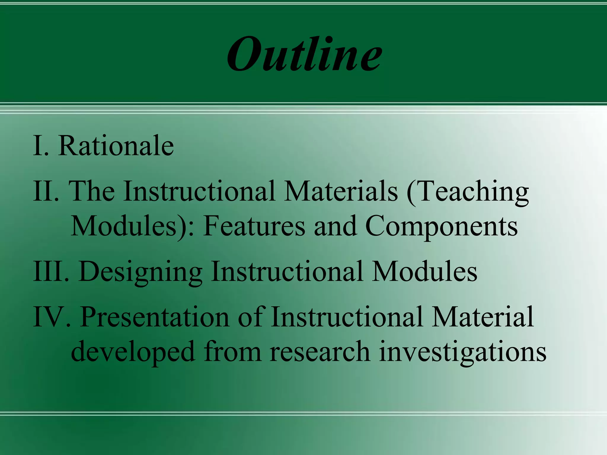 Designing Instructional Materials From Research Product | PPT