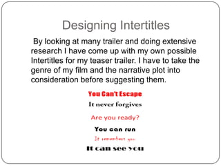 Designing Intertitles | PPTX