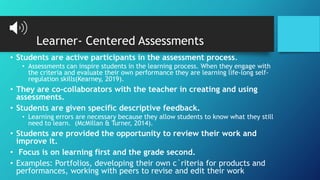 Designing Learner Centered Assessments | PPTX