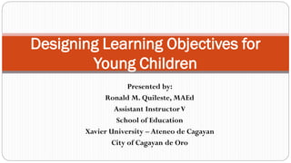 Designing Learning Objectives for Young Children | PDF