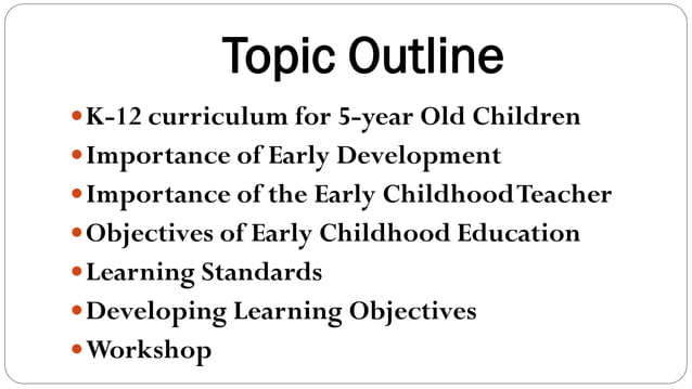 Designing Learning Objectives for Young Children | PPT